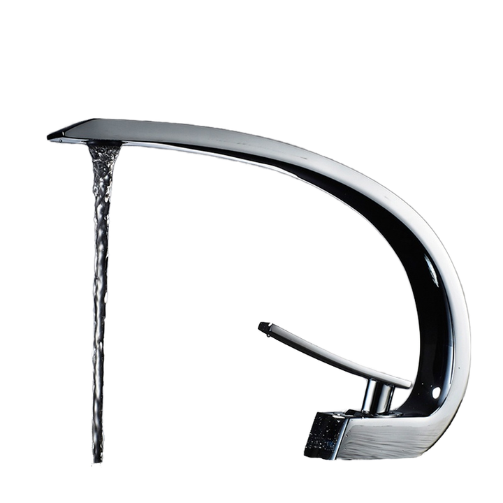 Modern Single Handle Single Hole Brass Bathroom Wash Basin Tap Hot Cold ...