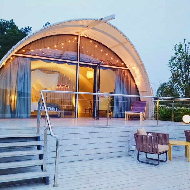 Shell Shape Tent Luxury Round Glamping Resort Platform Outdoor ...