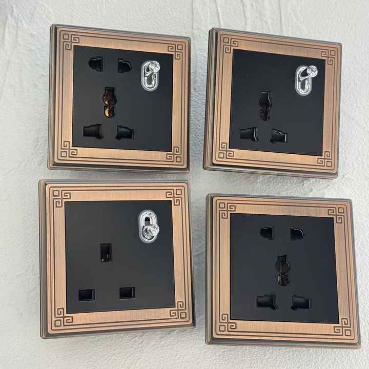 16A German French Socket Zinc Alloy 86 Wall Toggle Switch Retro Green ...