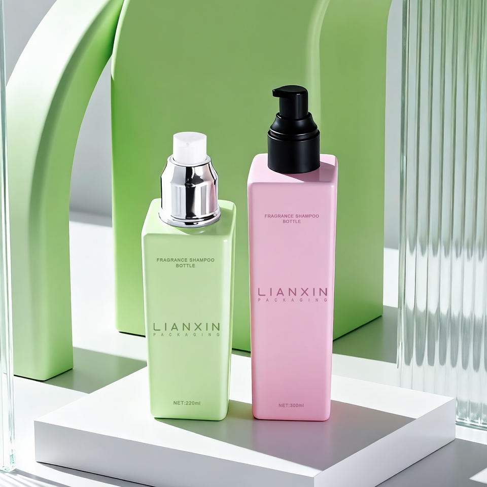 Custom Color Rectangle Blue Shower Gel Bottle PET Plastic Bottle 220ml ...