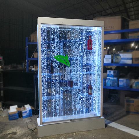 Contemporary Acrylic Water Bubble Room Divider with LED & Mirror Base ODM