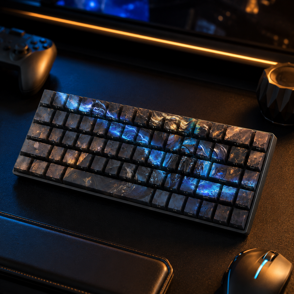 LOL EZREAL 68 Key Custom PBT Dye Sublimation Side Printed Keycap Set ...
