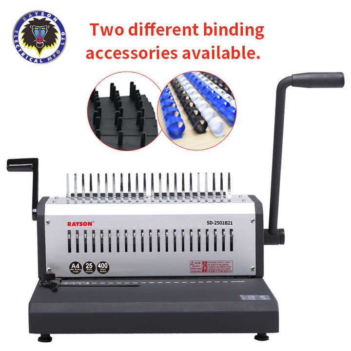 Customizable Comb Binder Puncher SD-2501B21 - Manual Binding
