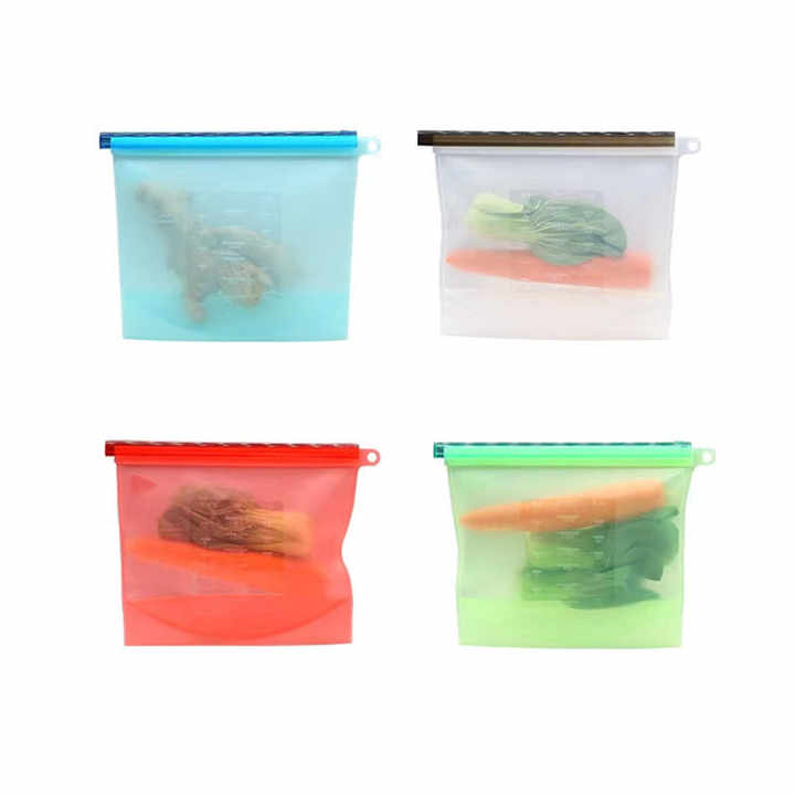 Reusable Silicone Fresh Seal Storage Bag for Fruits Vegetables Meat ...