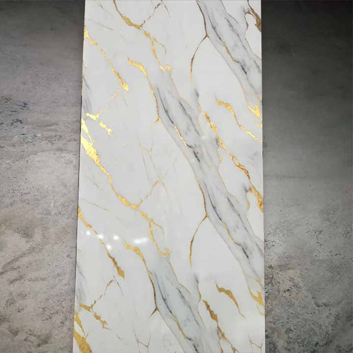 Waterproof UV Wall Marble Sheet Pvc Marble Board with Reflective Finish ...