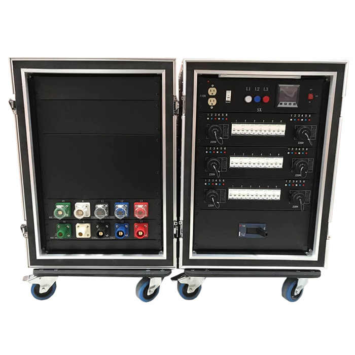 Socapex 400A Camlock Caja de panel de distribución de energía automotriz Salida Stage Distro ...