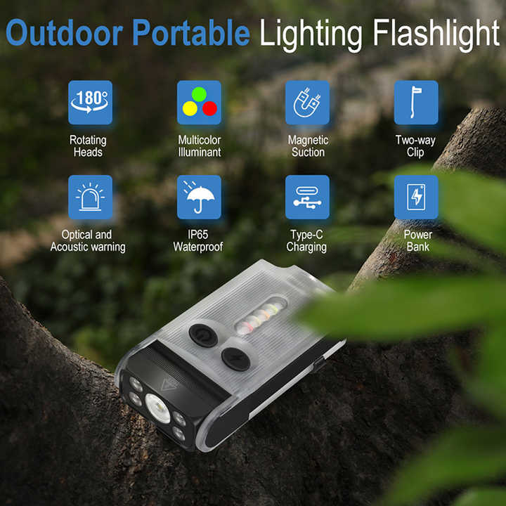 Boruit V30 900 Lumens Waterproof Rechargeable Flashlight & Power Bank