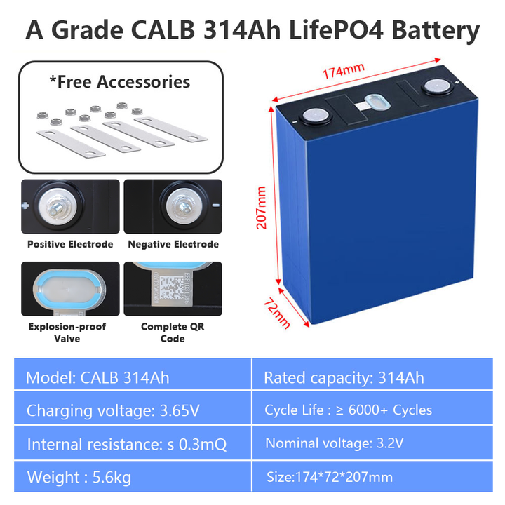 CALB 3.2V 314Ah 230Ah 280Ah 340Ah Rechargeable Solar Lifepo4 Lithium ...