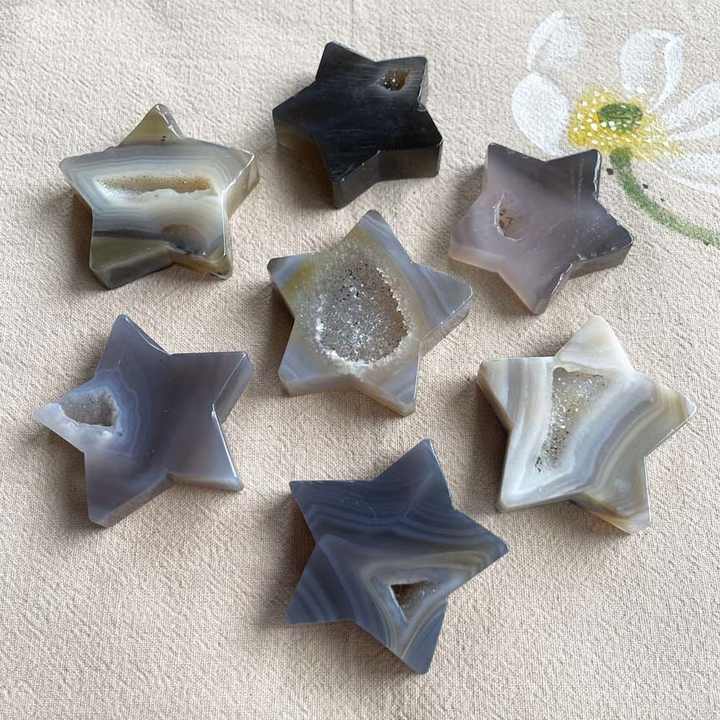 Wholesale Crystal Star Hand Carved Crystal Gemstone Moon Geode Druzy ...