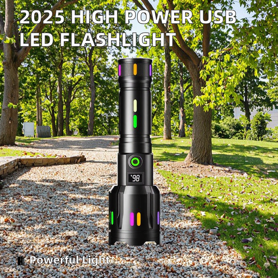 2025 New High Power Super Bright Aluminum Alloy Rechargeable USB LED ...