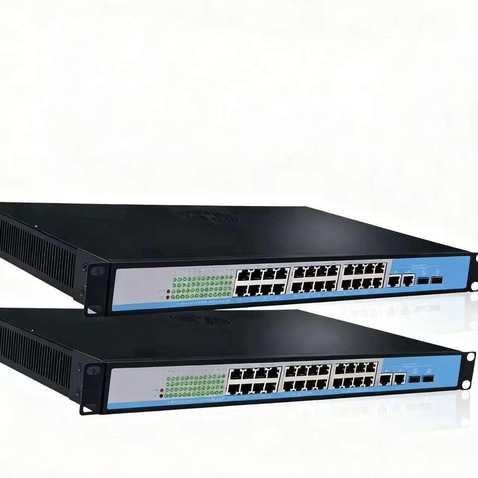 24-Port Full Gigabit POE Fiber Managed Switch | 24 RJ45 + 2 SFP Combo ...