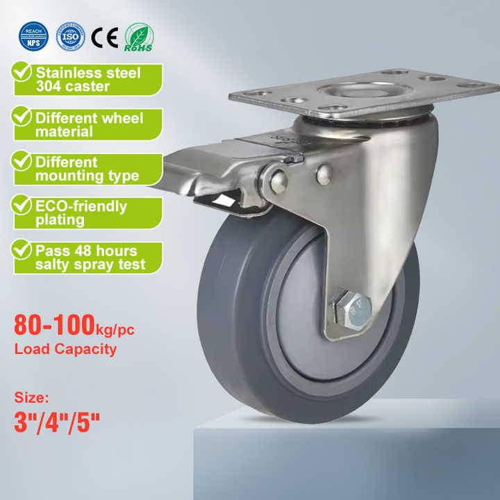 High Quality 4tpr 90Kg Load Capacity Swivel Medium Duty Caster Running ...