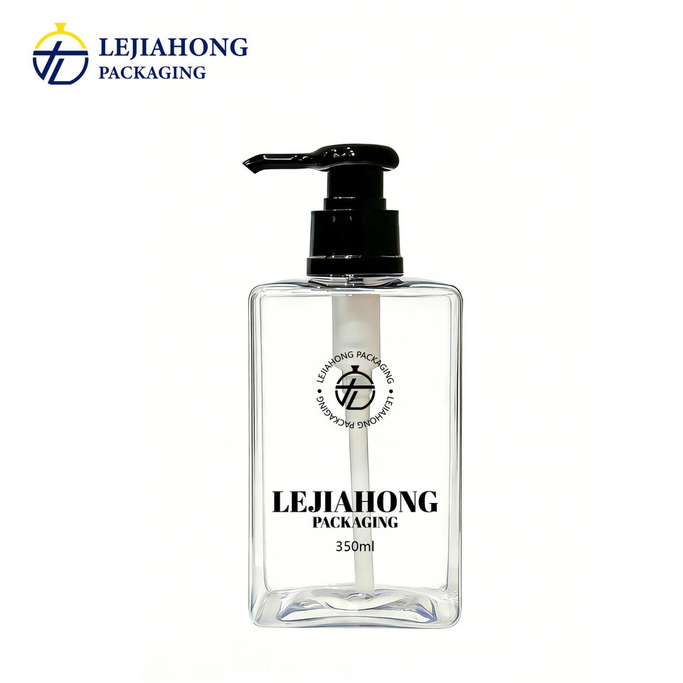 Custom 350ml Square PCR PET Plastic Pump Bottle Empty High-End Cosmetic ...