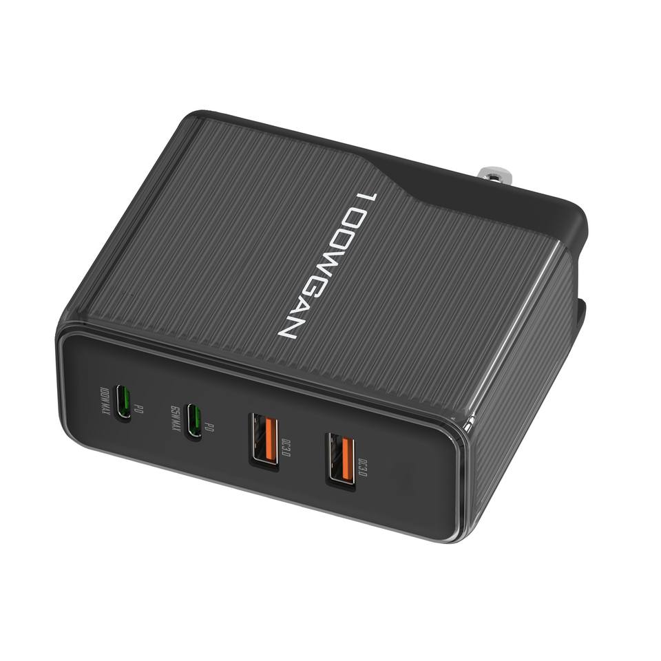 100W High Power GaN USB Wall Charger,2 USB-A Port and 2 USB-C Port,2C2A ...