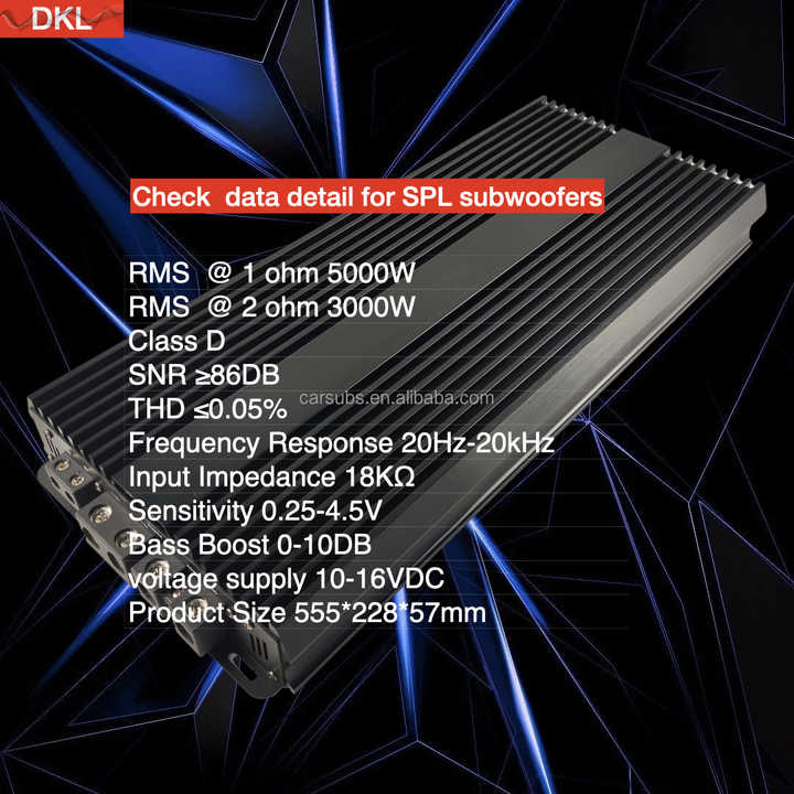 Fullrange Car Subwoofer Amplifier RMS 5000W Class D Max 1 Ohm Peak 10000W SPL Strong Bass Car ...