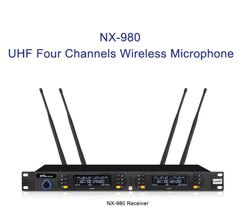 Professional Four Channel Uhf Handheld Wireless Microphone Transmitter ...