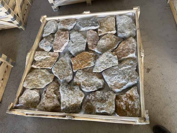 Golden Quartz Paving Stone Loose Stone Outdoor & Indoor Cladding Crazy ...