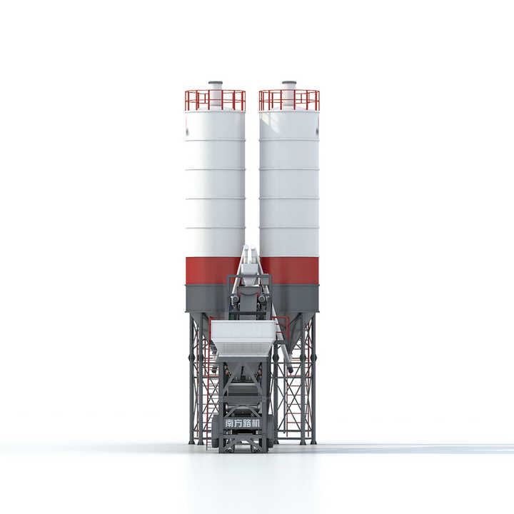 Two Aggregate Hopper 80 M3h Mixing Plant Mobile Concrete Batching Plant ...