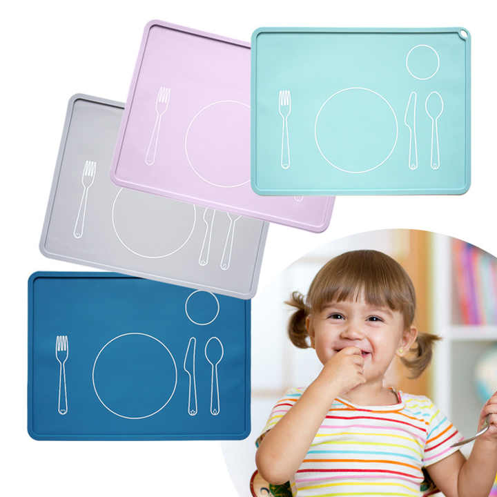 Montessori Toddler Silicone Mealtime Placemat LARGE Non-Slip, Easy-to ...