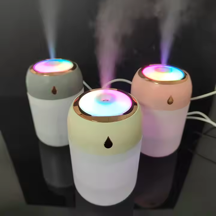 Portable LED Light 300ml Mini Ultrasonic Humidifier with Wet D Aroma ...