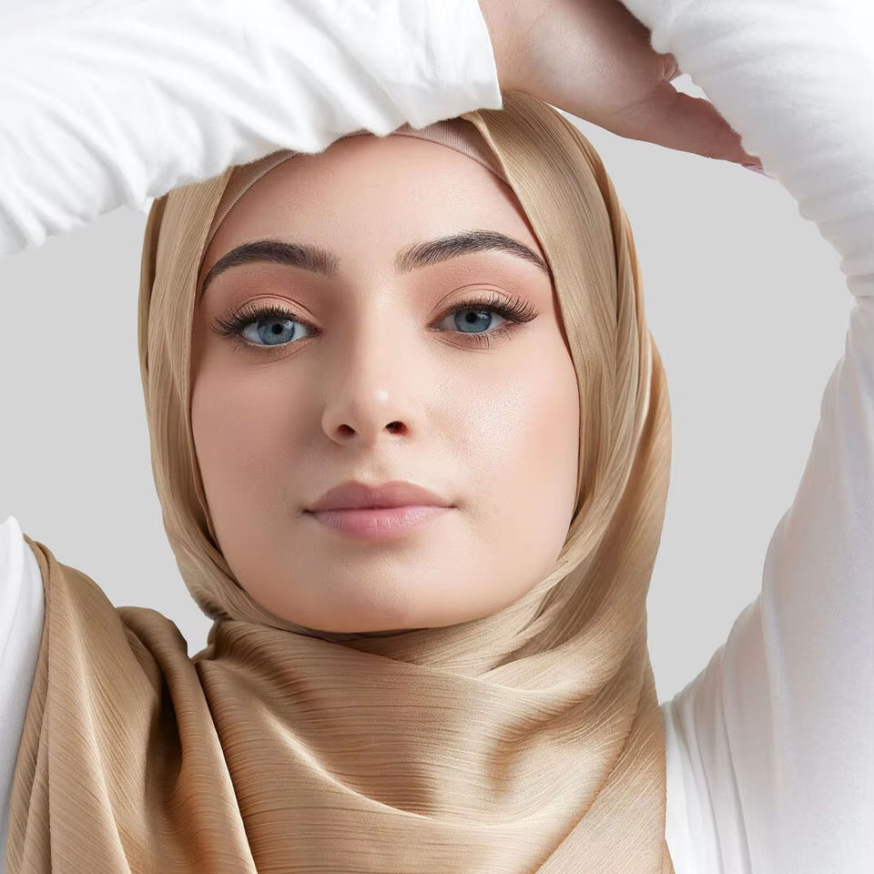 Wholesale Island Silk Hijab Shimmer Satin Crinkle Hijabs Light Weight ...