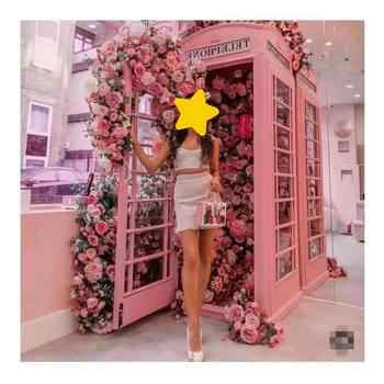White Phone Booth for Wedding Decor Handmade Iron Crafts Hotel Mall ...