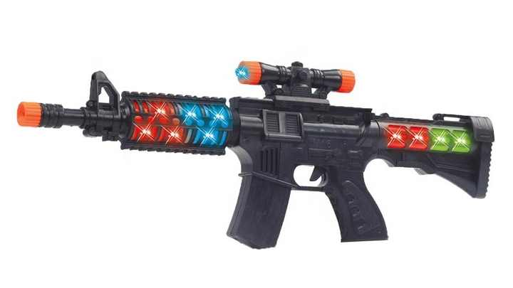 Battery Operated Flashing Light Gun Toy with Sound for Kids