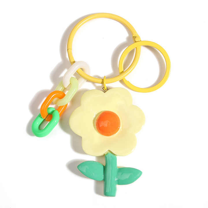 Custom Resin Flower Keychain - Girl Heart Keychain Love Chain