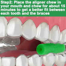Green Mint Food Grade Bite Block Dental Orthodontic Aligner Chewies ...