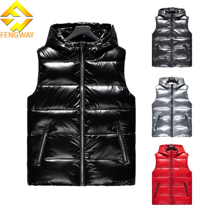 Winter Vests Hooded New Short Bright Color Vest Cotton Padded Jacket ...