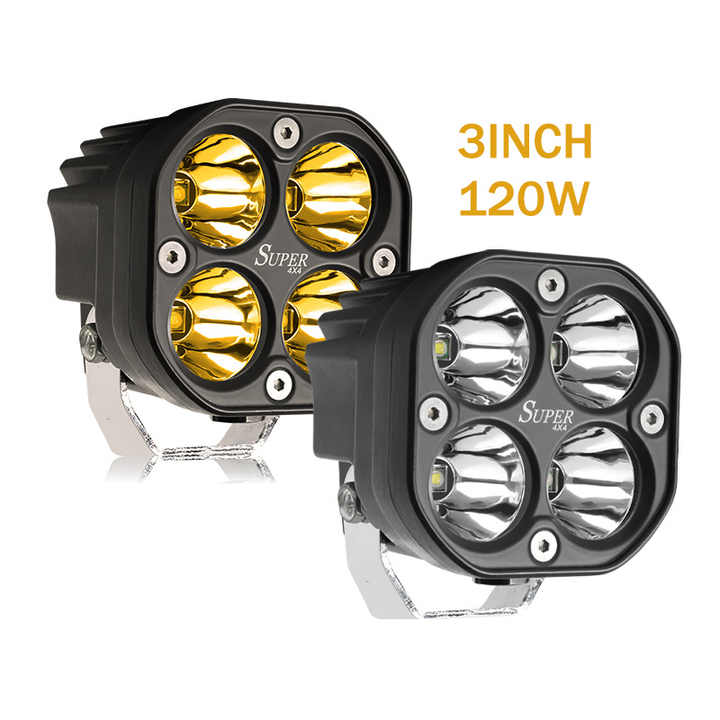Car Square 3 Inch 60W LED 4x4 Work Lights Motorcycle Driving Headlight ...
