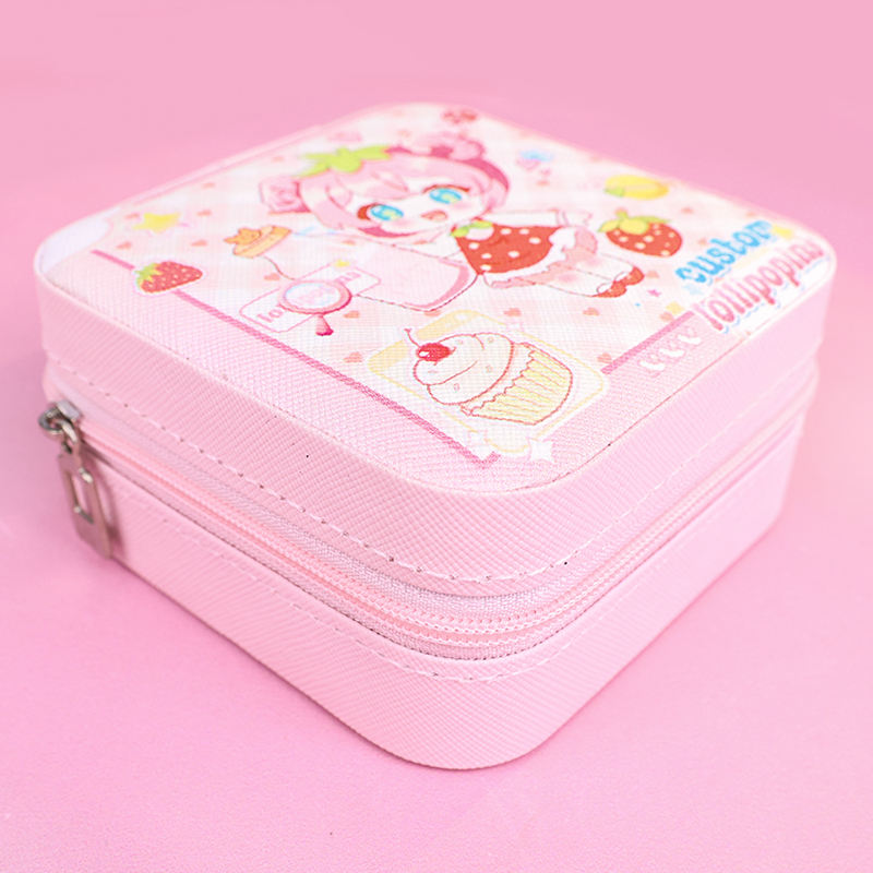 Customized Cartoon Anime Nylon Round Jewel case square Jewelry Storage ...