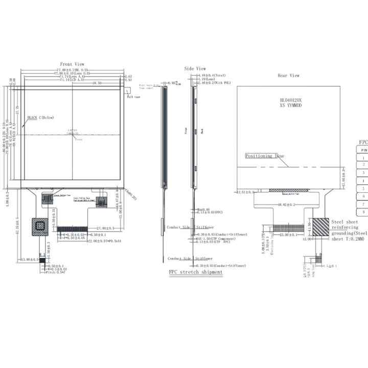4 Inch IPS TFT LCD ST7796 SPI MCU RGB Interface Touch Screen