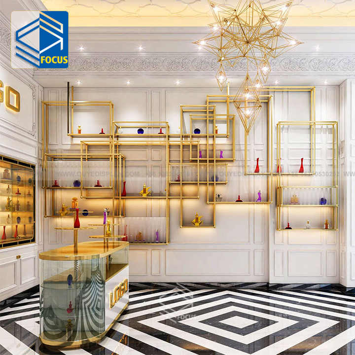 Retail Store Floor Standing Perfume Display Shelf with Customized Logo ...