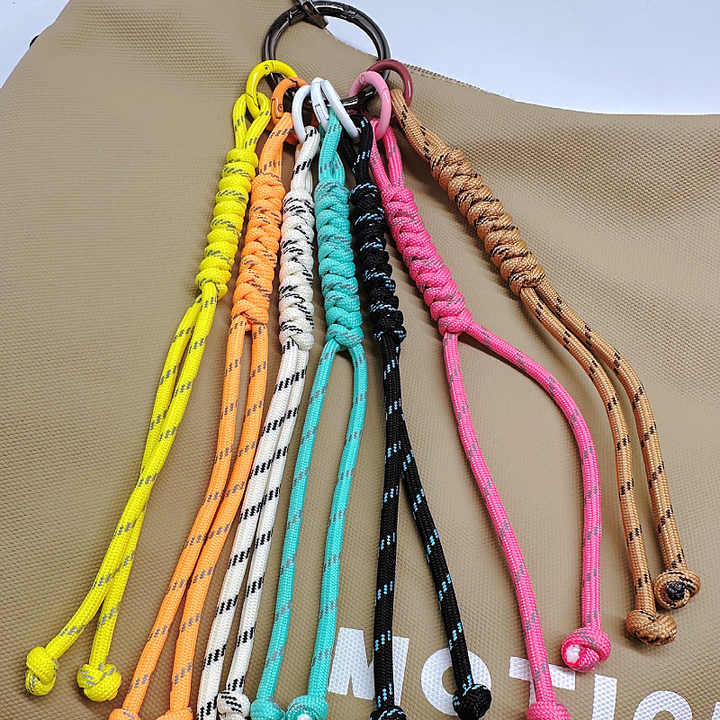 Rewin 100 Colors Custom Parachute Cord Rope Paracord Keychain Charm ...