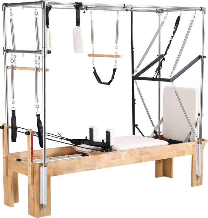 Oak Frame Pilates Cadillac Bed - Durable Yoga Equipment