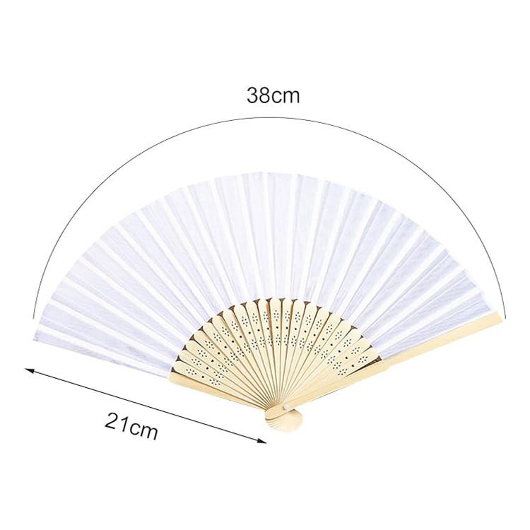 Blank Bamboo Hand Fan White Paper Folding Fan for DIY Painting ...