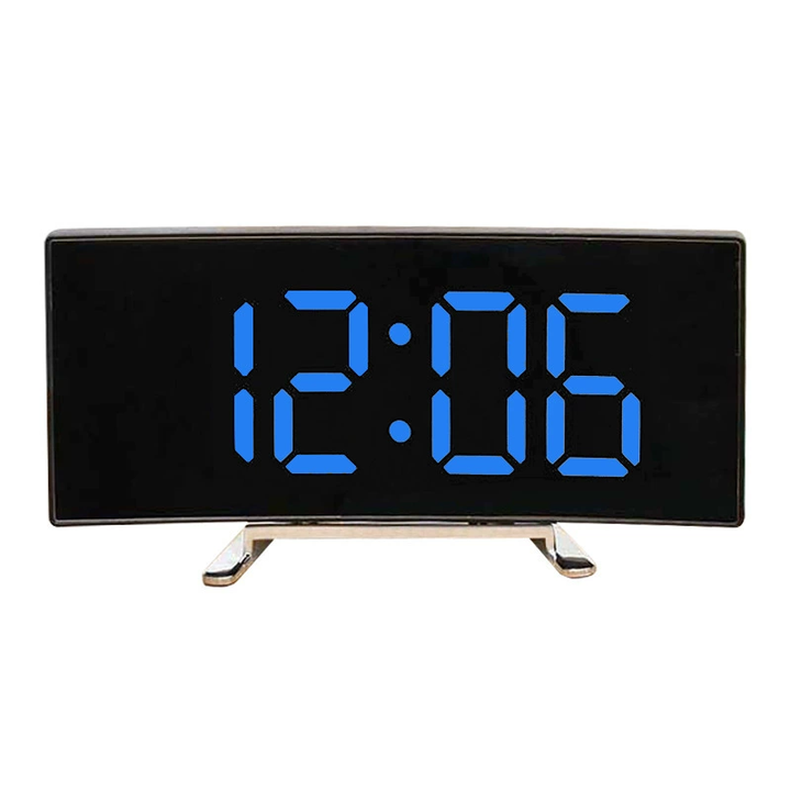 Custom Logo Digital Mirror Alarm Clocks Ultra-Clear LED Curved Screen ...