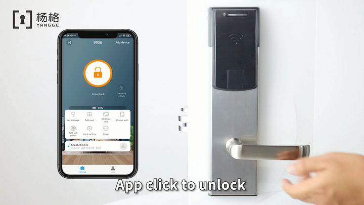 Smart Rfid Hotel Lock System Electronic Door Handle Lock Smart Hotel ...