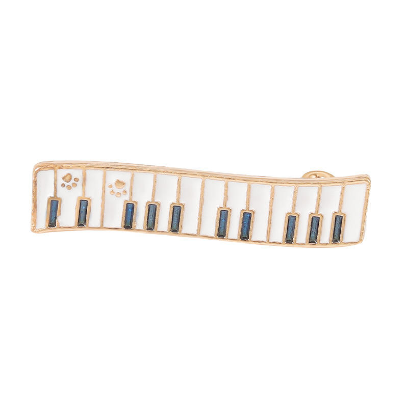 Cartoon Creative Cat Piano Zinc Alloy Brooch Badge-Elegant Note Music ...