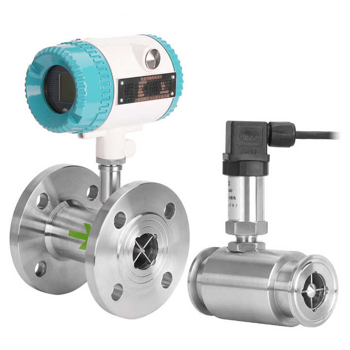 4-20ma RS485 Digital Turbine Flowmeter Flange/Clamp Mounted Water Transmitter for Gas Liquid Air ...