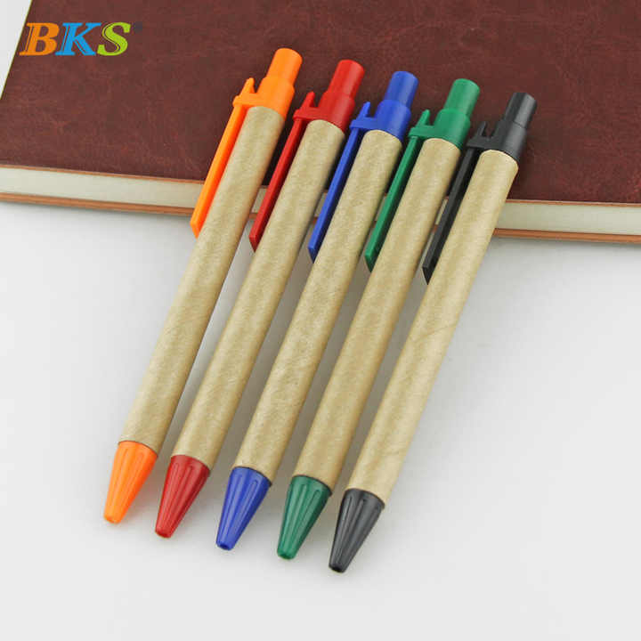 Custom Logo 1.0 Black Ink Kraft Paper Ballpoint Pen Fashion Style Office Stationery| Alibaba.com