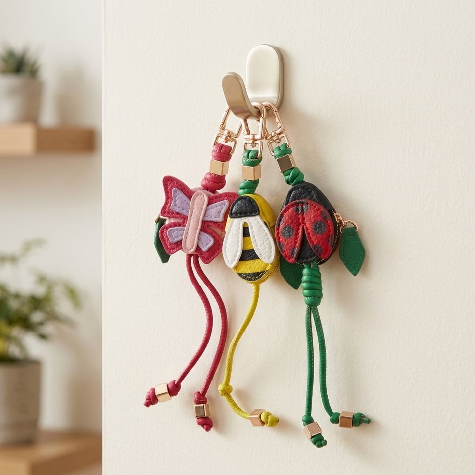Wholesale Cartoon Cute Butterfly Bee Ladybug Mini Coin Purse Keyring PU ...