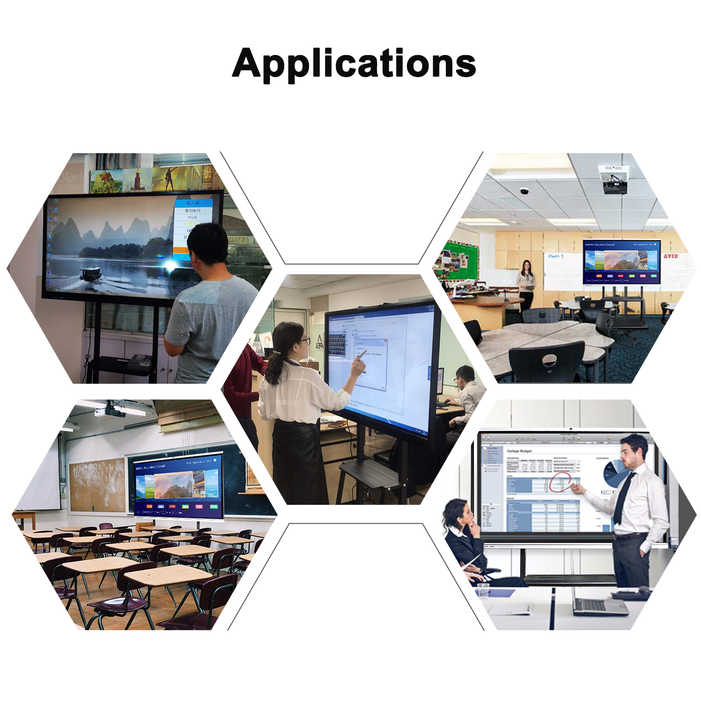 Smart Dual OS Interactive Display Whiteboard 55 65 75 Inch Wireless ...