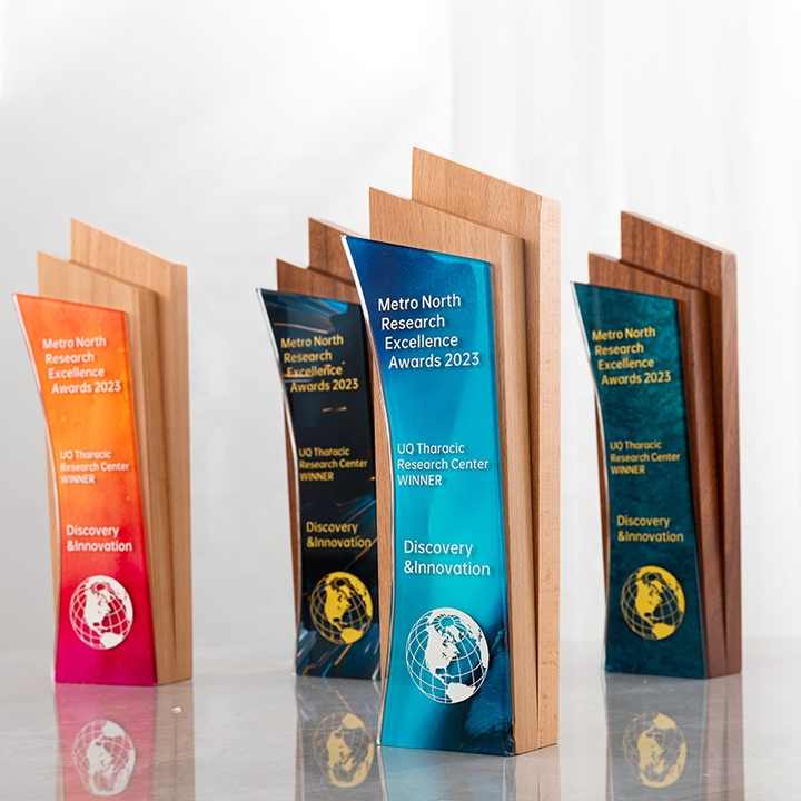 Jadevertu Wooden Trophy Trofeos Crystal Plaque Award Metal Award Trophy ...