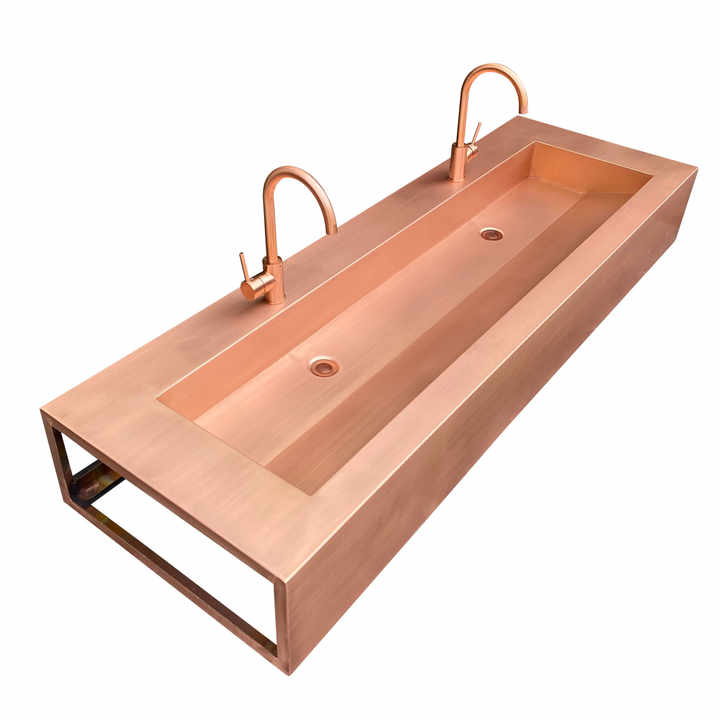 Handmade Copper Washbasin with Integrated Sink - Luxury