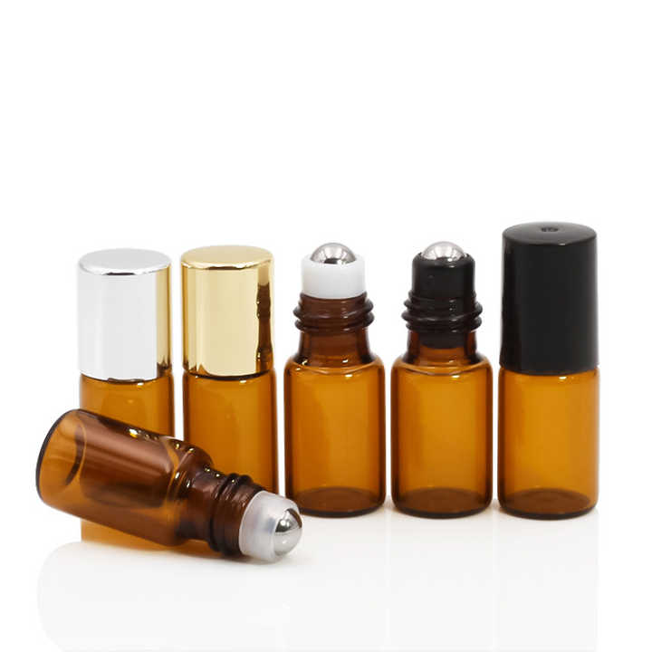 Mini Portable Perfume Oil Bottles 3ml 5ml 10ml Amber Frosted Glass ...