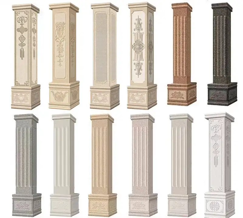 High-quality Modern Round Granite Columns in Roman Style with Hollow ...