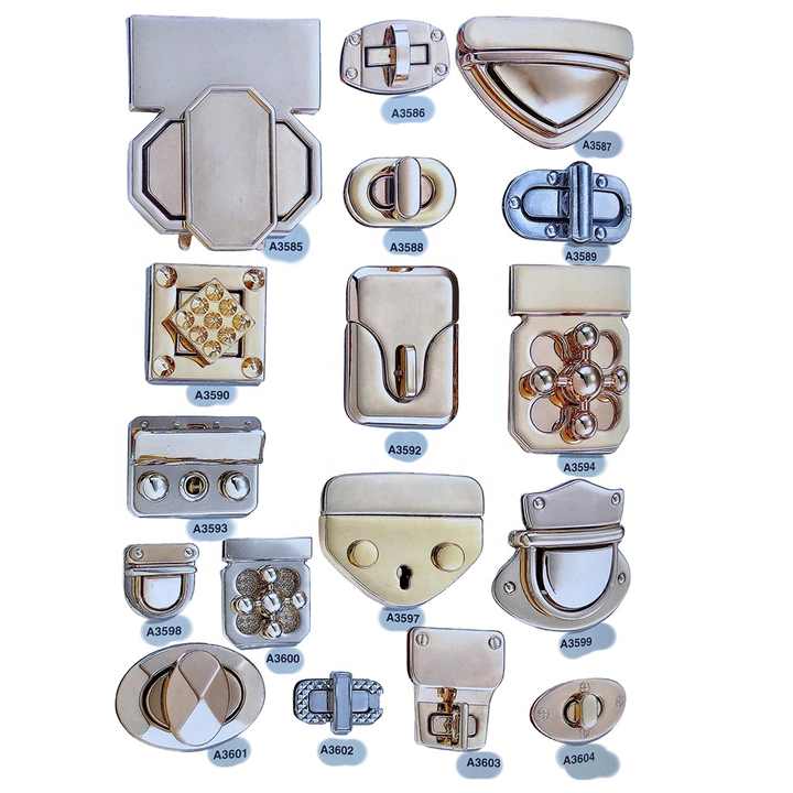 Dark Nickel Finish Metal Clasp | Custom Flip Lock Fastener and Square ...
