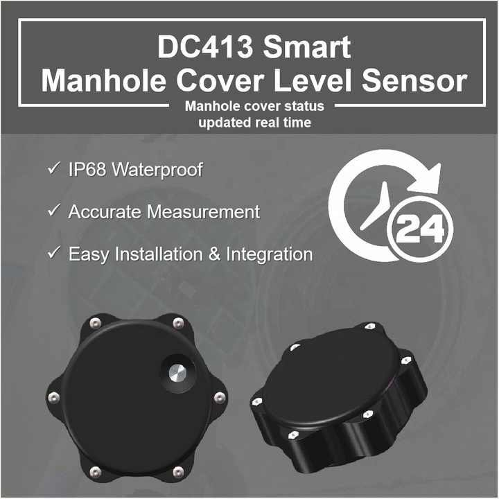 Smart Manhole Cover Monitoring - CNDINGTEK DC413 Sensor